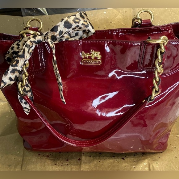Coach | Bags | Coach Red Patent Leather Tote Bagtote | Poshmark